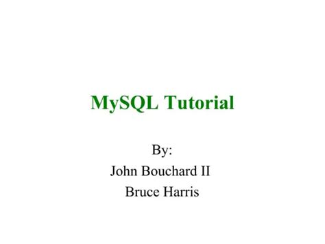 Ppt Mysql Tutorial Powerpoint Presentation Free Download Id6117990