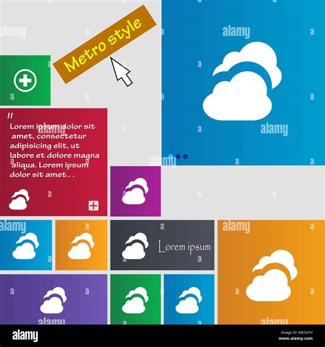 Cloud Icon Sign Metro Style Buttons Modern Interface Website Buttons