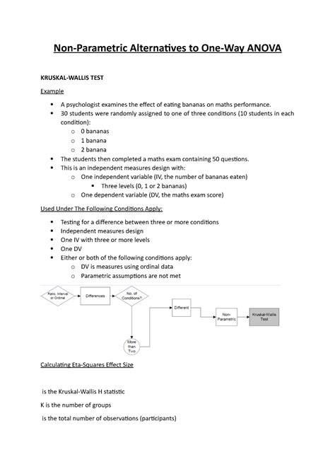 Non Parametric Alternatives To One Way Anova Non Parametric Alternatives To One Way Anova
