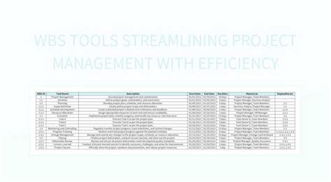 Improving Project Management Efficiency With Wbs Tools Excel Template Free Download Pikbest