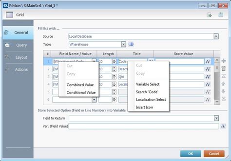 How To Work With Screens Adding Menuselection Objects To A Screen Adding A Grid Object To