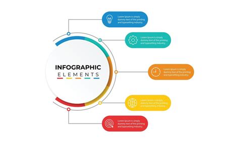 Infographic Circular Diagram With 5 Options Round Chart That Can Be Used For Business Analytics