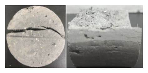 Failure Modes Under Splitting Tensile Tests A Initial State B 30 Download Scientific