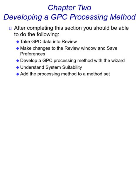 Developing A Gpc Processing Method Empower Pdf