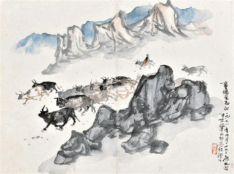 徐庶之徐庶之 天山脚下 镜片 设色纸本徐庶之艺术作品大全书法绘画作品字帖画谱欣赏三典轩书画网在