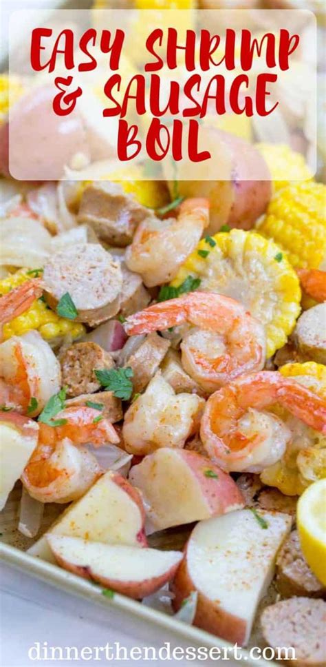 Easy Shrimp Boil Recipe Seafood Boil Dinner Then Dessert