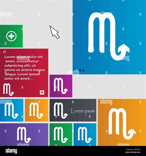 Scorpio Icon Sign Buttons Modern Interface Website Buttons With Cursor Pointer Vector