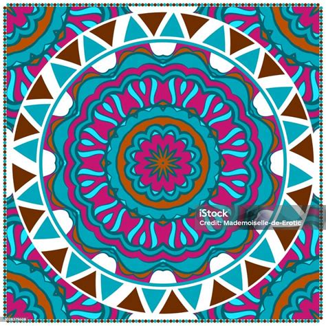 전통 장식 꽃 만다라 패턴입니다 카페트 목도리 베개 쿠션 디자인 벡터 일러스트 레이 션 궁전에 대한 스톡 벡터 아트 및 기타 이미지 Istock