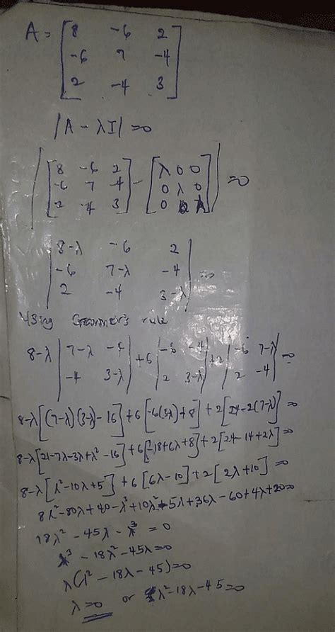if the two eigen values ofare 3 and 15 what is the third eigen valuea