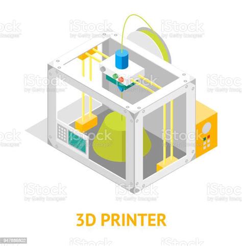 3d 프린터 플랫 디자인 스타일 Isometric 보기 벡터 입체 이미지에 대한 스톡 벡터 아트 및 기타 이미지 입체 이미지