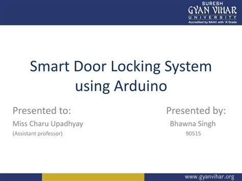 Smart Door Locking System Using Arduino Pptx Home Security Home And Garden