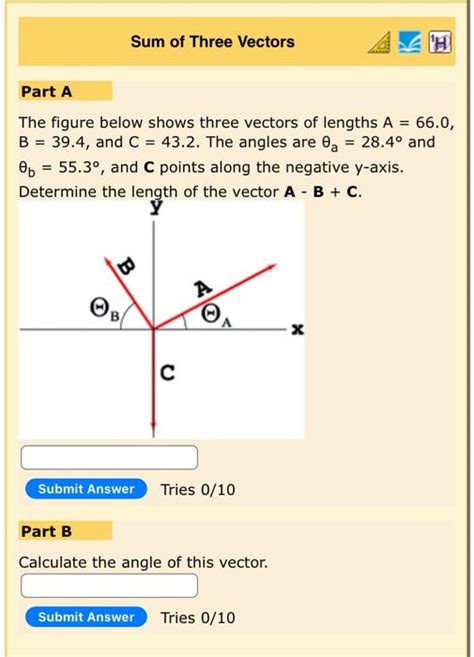 Solved Sum Of Three Vectors H Part A The Figure Below Shows Chegg Com