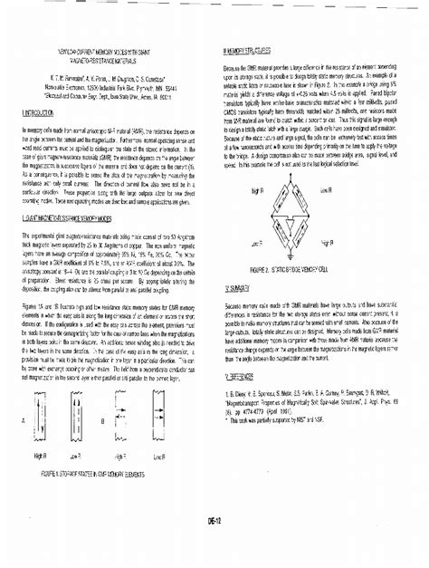 New Low Current Memory Modes With Giant Magneto Resistance Materials