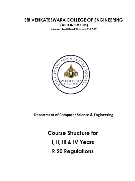 Svce Cse R20 Course Structure Pdf