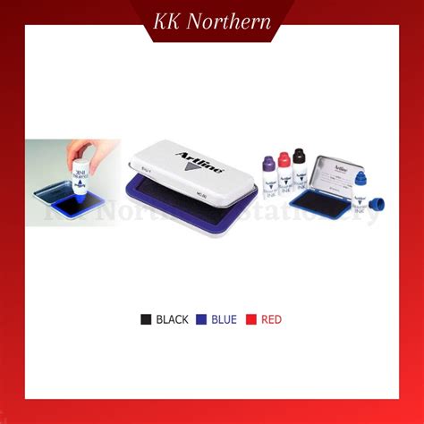 Artline Stamp Pad Ink 50cc Stamp Chop Permanent Refill Ink Black Blue Red Cop Stamp Refill Ink
