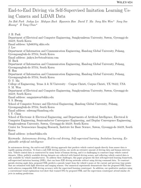 자율주행 Lidar Pdf Mean Squared Error