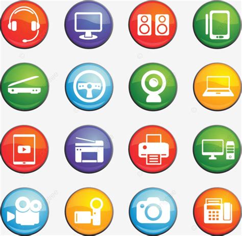 Device Icon Set Speakers Computer Notebook Vector Speakers Computer