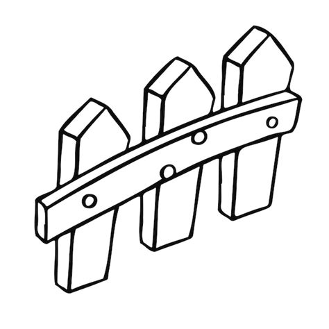 Premium Vector Cartoon Fence Rustic Line Vector