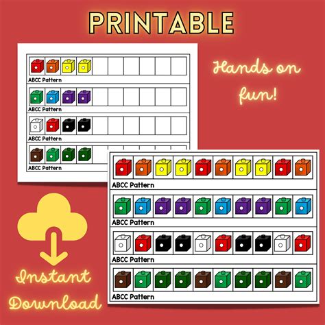 Connecting Cube Patterns Pattern Center Patterns Preschool Math Kindergarten Math Center