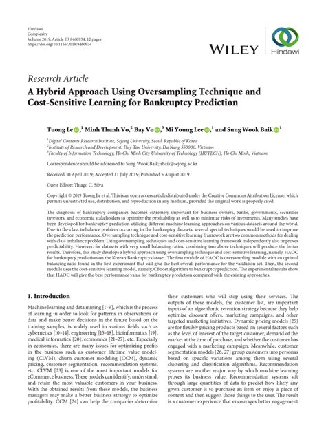 pdf a hybrid approach using oversampling technique and cost sensitive