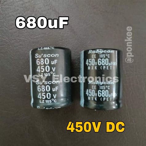 Original Rubycon And Suscon Brand Electrolytic Capacitor 680uF 450v Dc 680uf 450 Volts 680uf