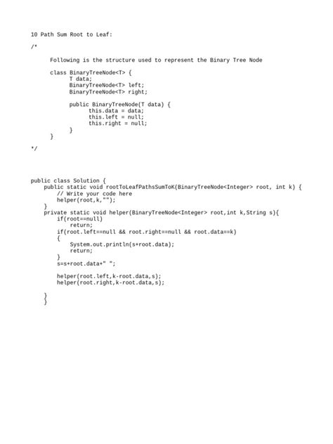 10 Path Sum Root To Leaf Pdf