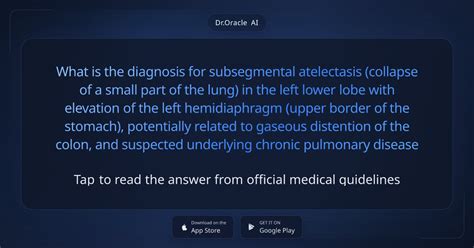 What Is The Diagnosis For Subsegmental Atelectasis Collapse Of A Small Part Of The Lung In The
