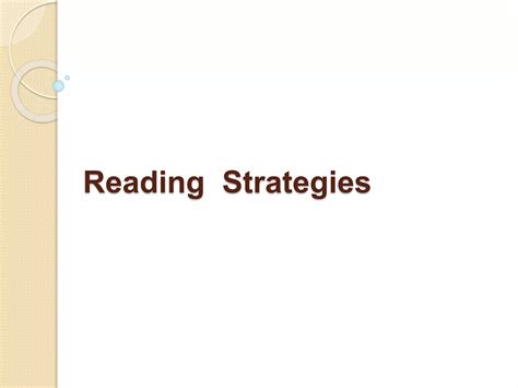 Power Point Presentation Of Reading Strategies Pptx