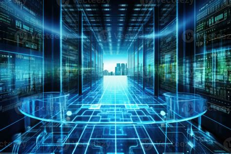 Ai Generated Hardware Digital Information Security Datacenter Connection Cyberspace