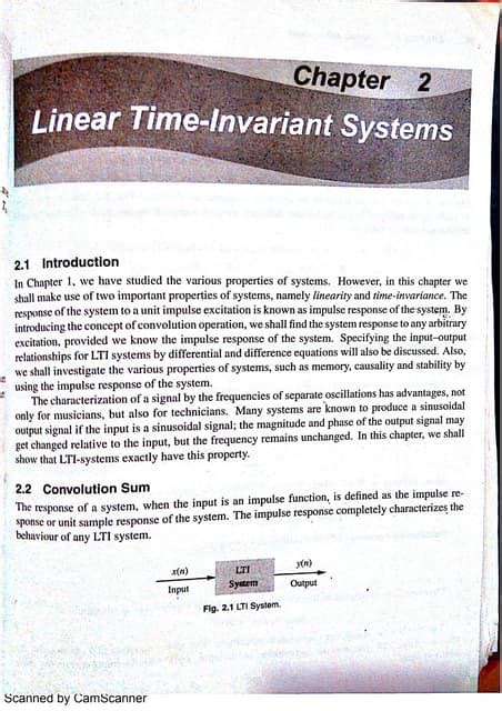 Linear Time Invariant Systems Ganesh Rao Signals And Systems Pdf