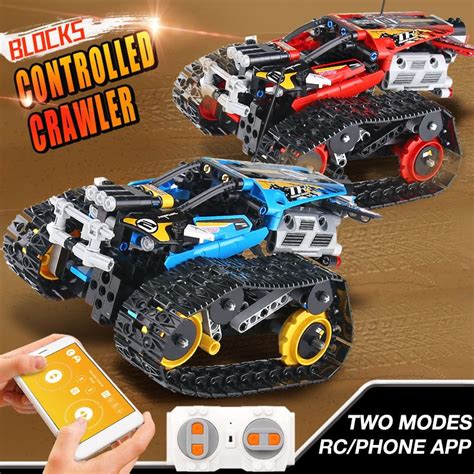 MOULD KING 13036 Mini Tank RC Track Stunt Car Red with 391 Pieces ...