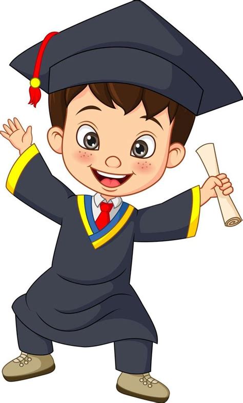 Cartoon Boy In Graduation Costume Holding A Diploma Stock 57 Off