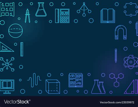 Stem Learning Blue Horizontal Frame Royalty Free Vector