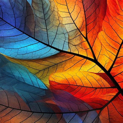 Abstract Autumn With Red Leaves On Blurred Background Premium Ai Generated Image