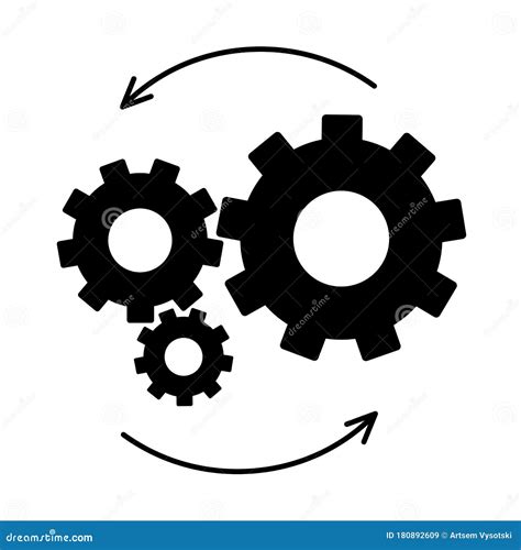 workflow icon on white background flat style gear and arrow icon for