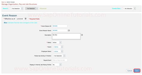 How To Create Event Reason In SAP SuccessFactors SAP Tutorials