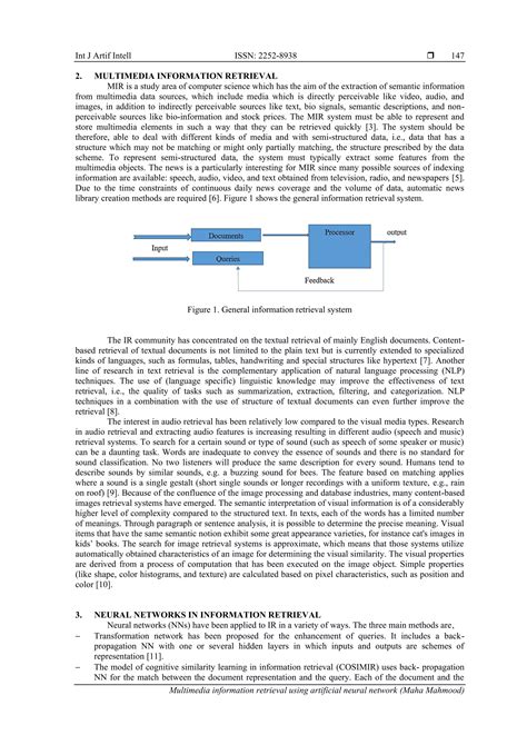 Multimedia Information Retrieval Using Artificial Neural Network Pdf