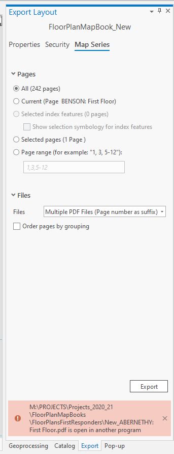 Solved Cannot Export Map Series Help Esri Community