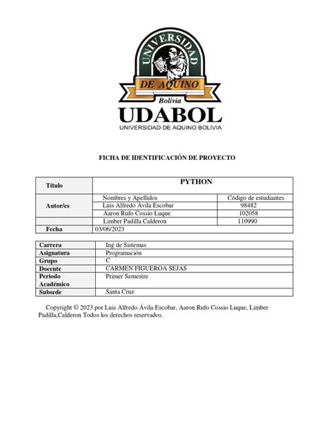 Proyecto De Programacion Pdf Lenguaje De Programación