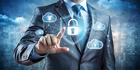 Premium Photo Businessman And Fingerprint Scanning Unlock And Access To Business Data Network