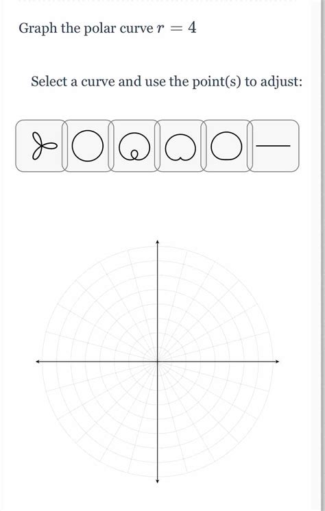 solved graph the polar curve r 4 select a curve and use the point s