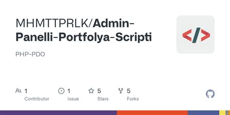 Github Mhmttprlkadmin Panelli Portfolya Scripti Php Pdo