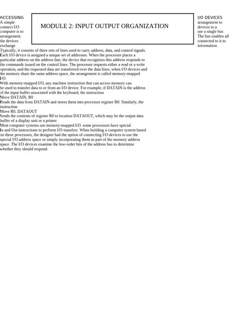 Module 2 Notes 1 Pdf Input Output Central Processing Unit