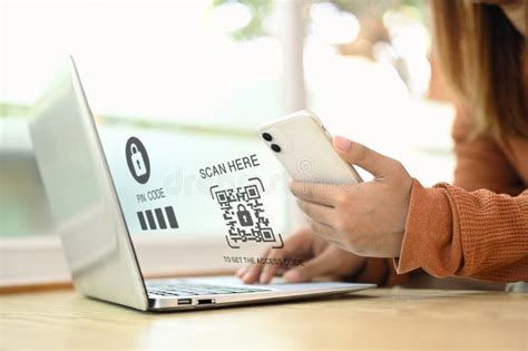 Young Woman Scanning Qr Code And Entering Verification Code