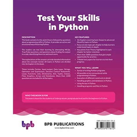 Test Your Skills In Python Second Edition An Interactive Way To