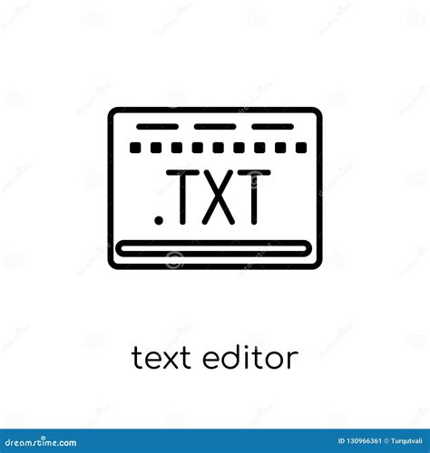 Text Editor Icon Trendy Modern Flat Linear Vector Text Editor I Stock Vector Illustration Of