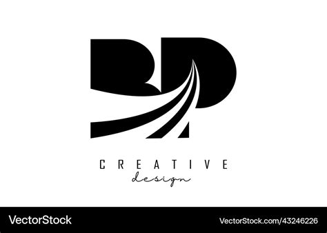 Creative Black Letters Bp B P Logo With Leading Vector Image