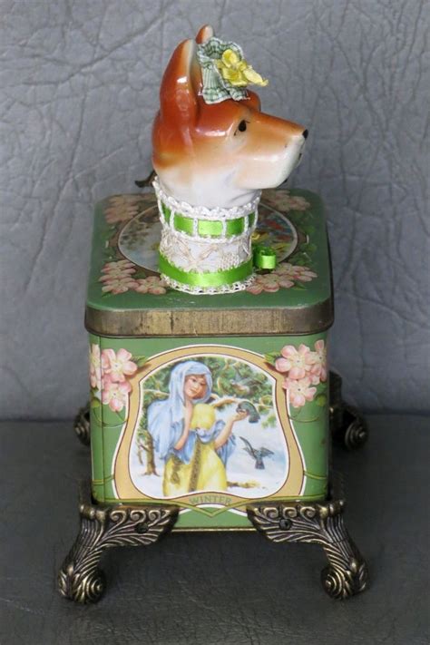 Assemblage Dog One Of A Kind Named Fleur Terrier Dog Head Art