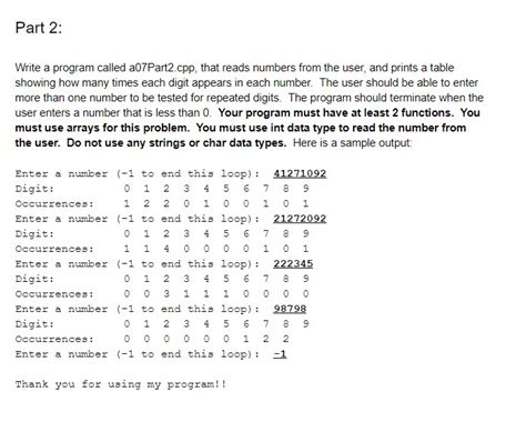 Solved Part 1 Write A Program Called A07part1cpp That